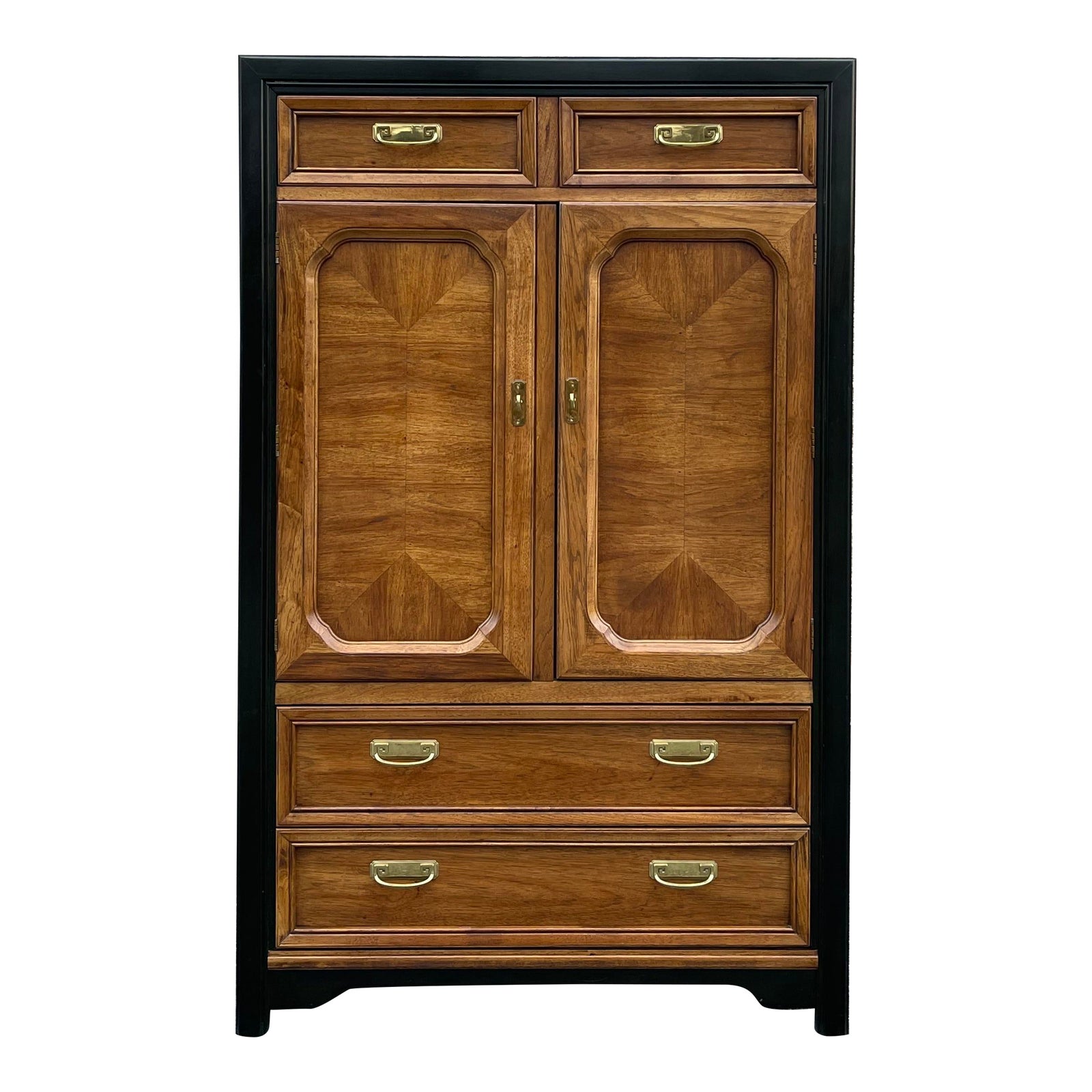 Thomasville Embassy Collection Asian Influenced Pecan & Ebony Highboy ...