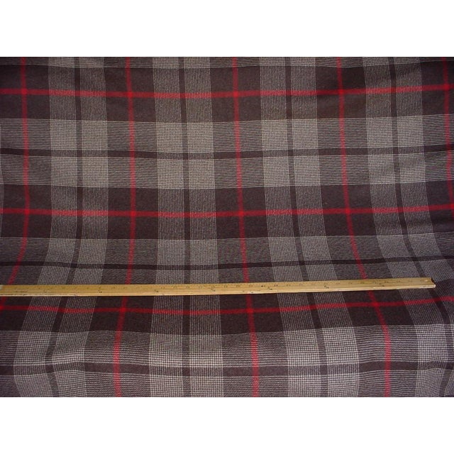 F Schumacher Montana Wool Plaid Java Soft Black Upholstery Fabric - 5 1/8 Yards | Chairish