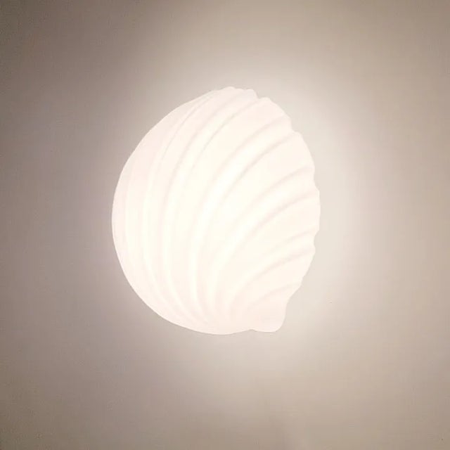Minimalist Opaline Glass Shell-Shaped Wall Lights/Sconces From Limburg ...