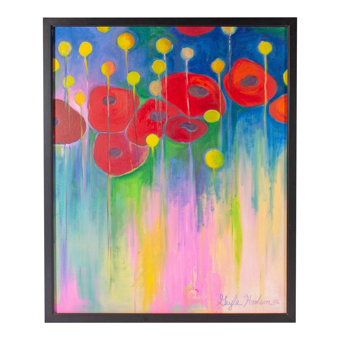 Abstract Oil on Canvas Painting of Flowers by Gayla Hodson | Chairish