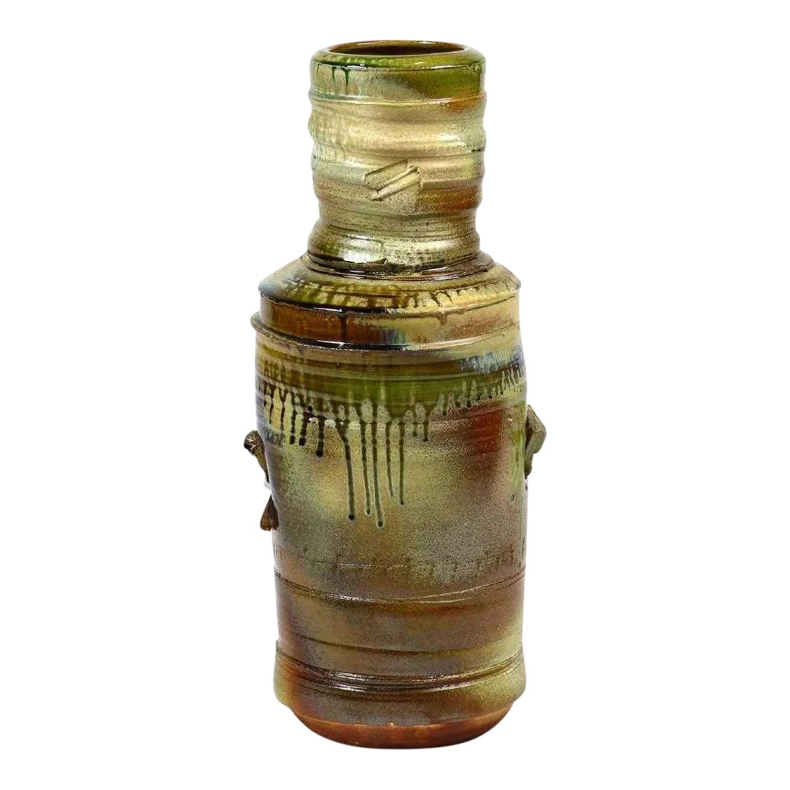 Large 27" Tall Wood Ash Glazed Bottle Shaped Ceramic Vase by Craig ...