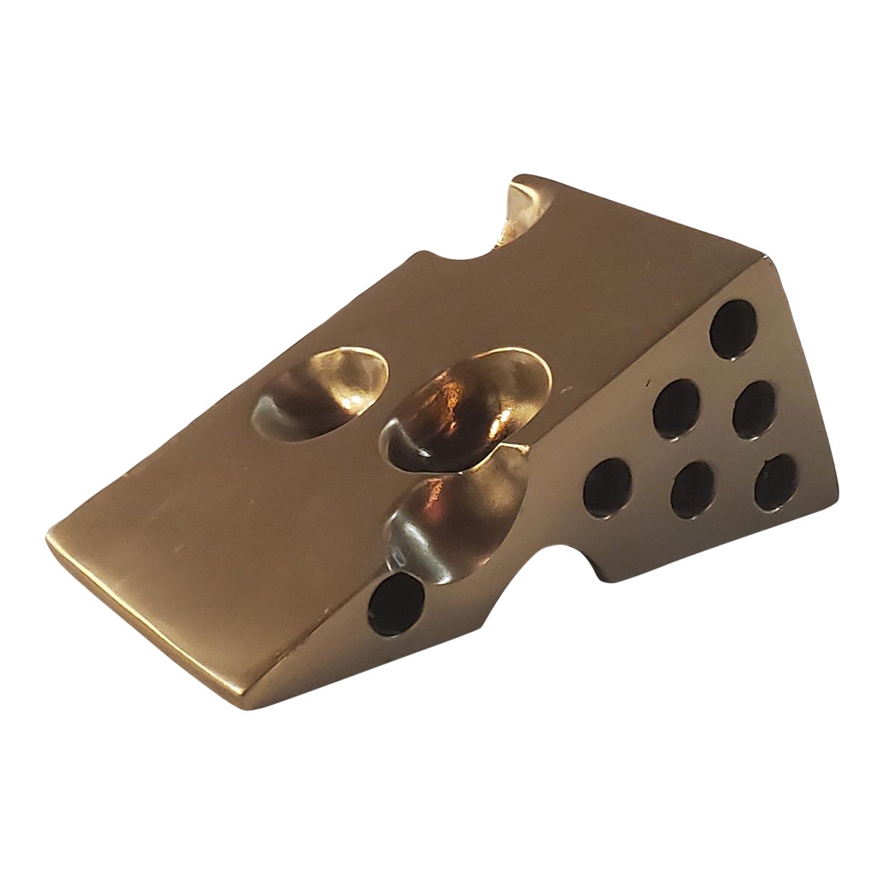 Vintage Brass Cheese Pencil Holder Attributed Ben Seibel | Chairish