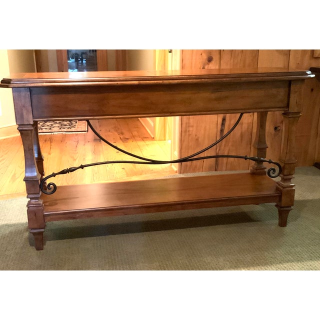 Stanley Furniture Traditional Console Table With Metal Accents | Chairish