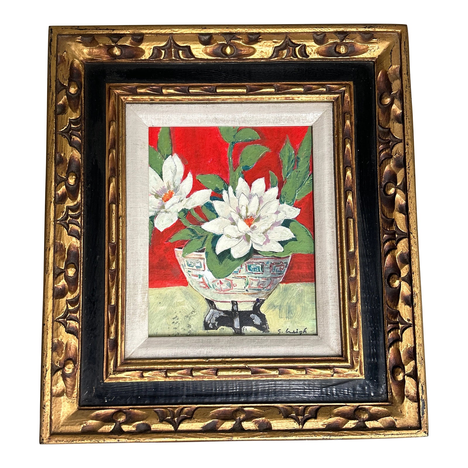 Contemporary Original Stephen Heigh Still Life Painting “White Lotus ...