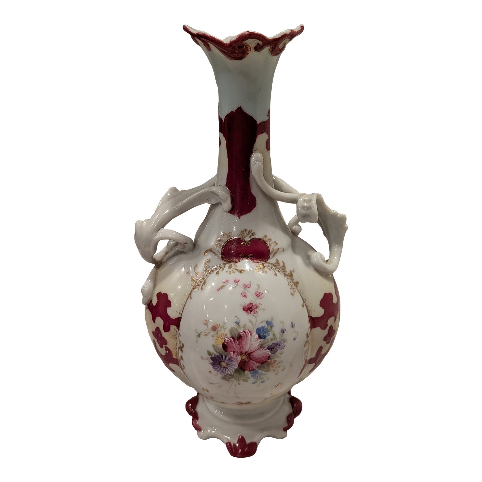 Antique Meiji Japanese Vase With “Dow Sie Cot Ure” Mark – Hand-Painted Florals & Gilt | Chairish