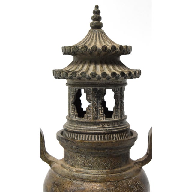 Ming Style Bronze Incense Burner, Chinese Temple Censer Model | Chairish