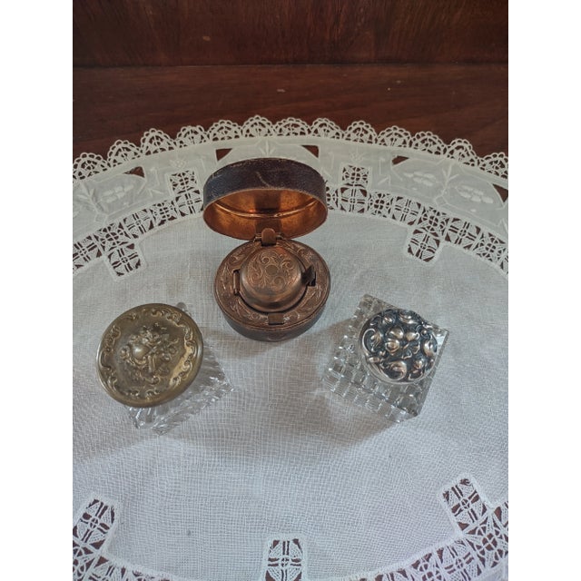 Antique Inkwell Lot- Set of 3 | Chairish