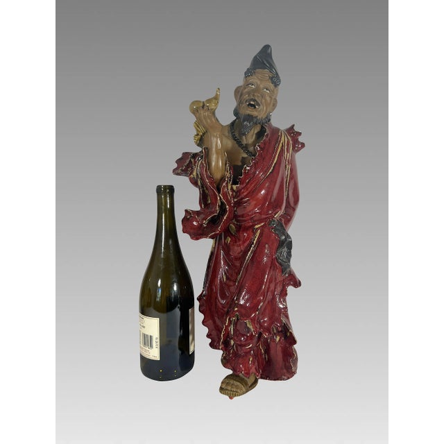 Red Robed Li Tieguai, One of the Eight Chinese Immortals, Signed Statue ...