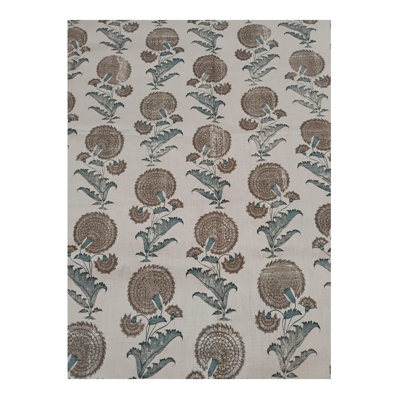 Jasper Michael S. Smith "Indian Flower" Brown Fabric- 2.2 Yards | Chairish