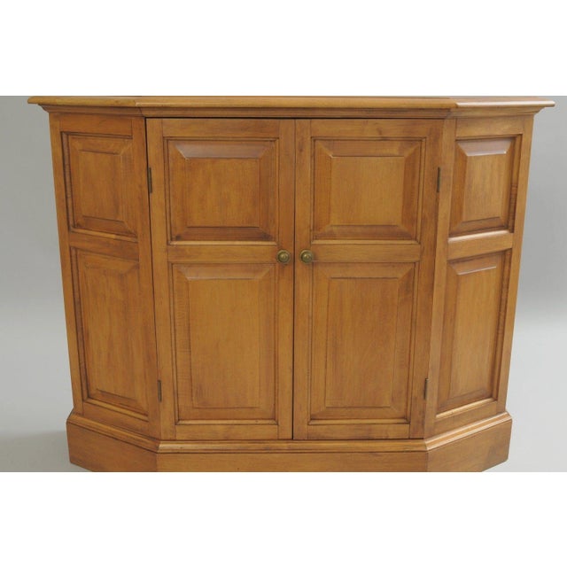 Conant Ball Maple Wood Hall Console Table Cabinet and Wall Mirror ...