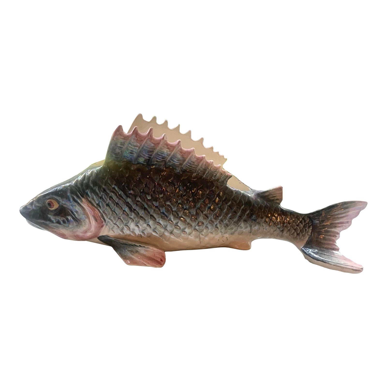 French Majolica Fish Jardiniere Fives Lille | Chairish