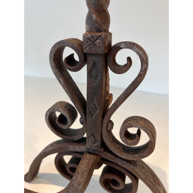 Wrought Iron Andirons - a Pair | Chairish