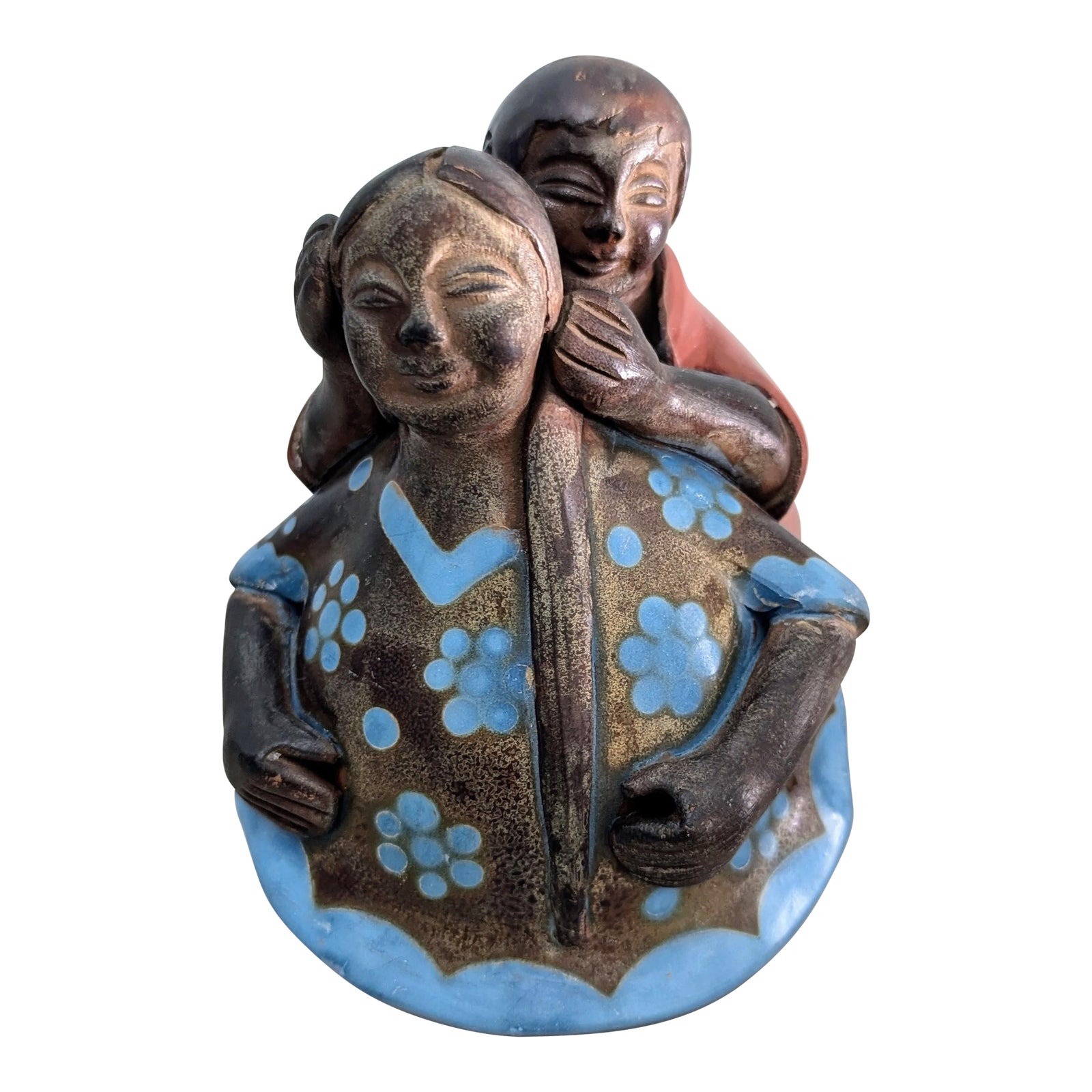 Vintage Handmade Painted Romantic Peruvian Pottery Statue Made in ...