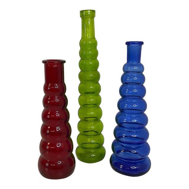 Vintage Mid-Century Beehive Stacking Bubble Glass Vases - Set of 3 ...