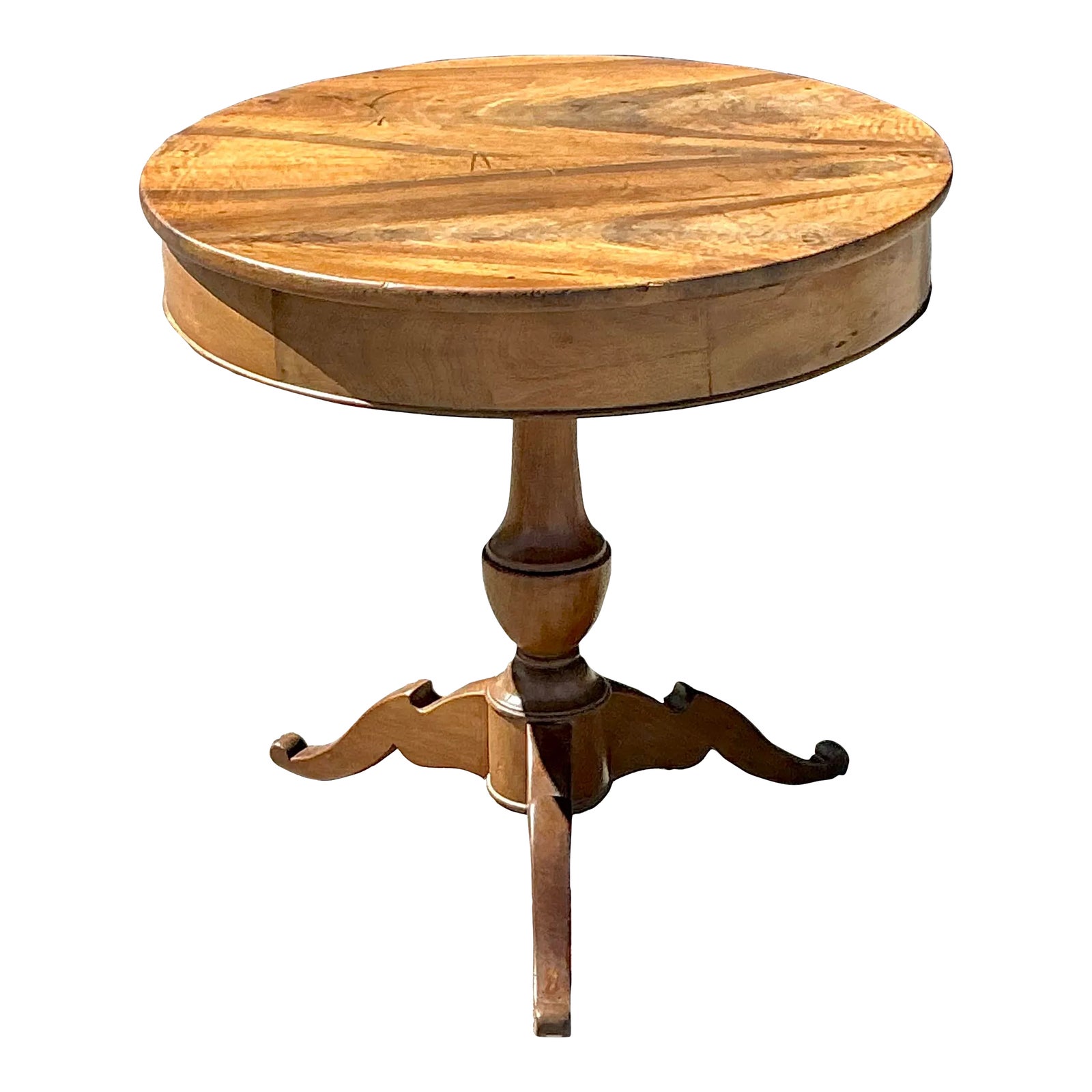 Vintage Regency Teak Drum Table | Chairish