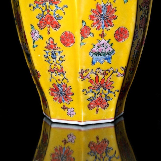 Early 20th Century Chinese Famille Jaune Porcelain Vase | Chairish