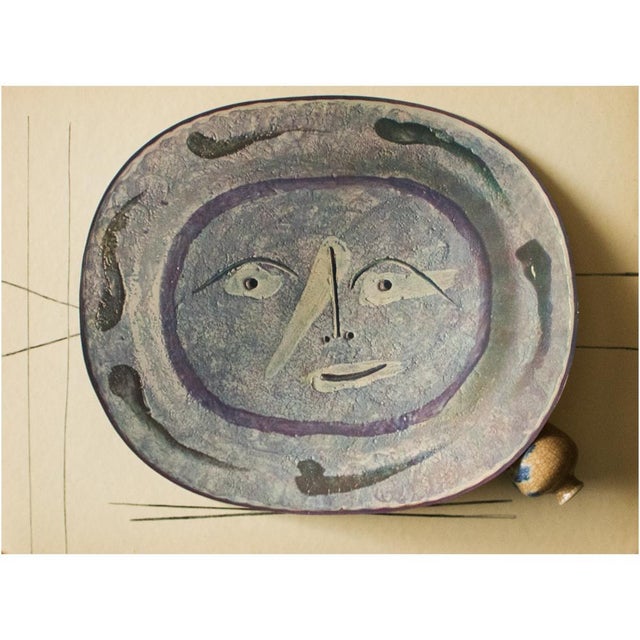1955 Pablo Picasso Smiling Face Ceramic Plate, Original Period Swiss ...