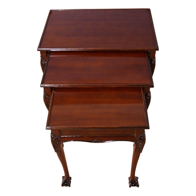 Traditional Mahogany Nesting Table - Set of 3 | Chairish