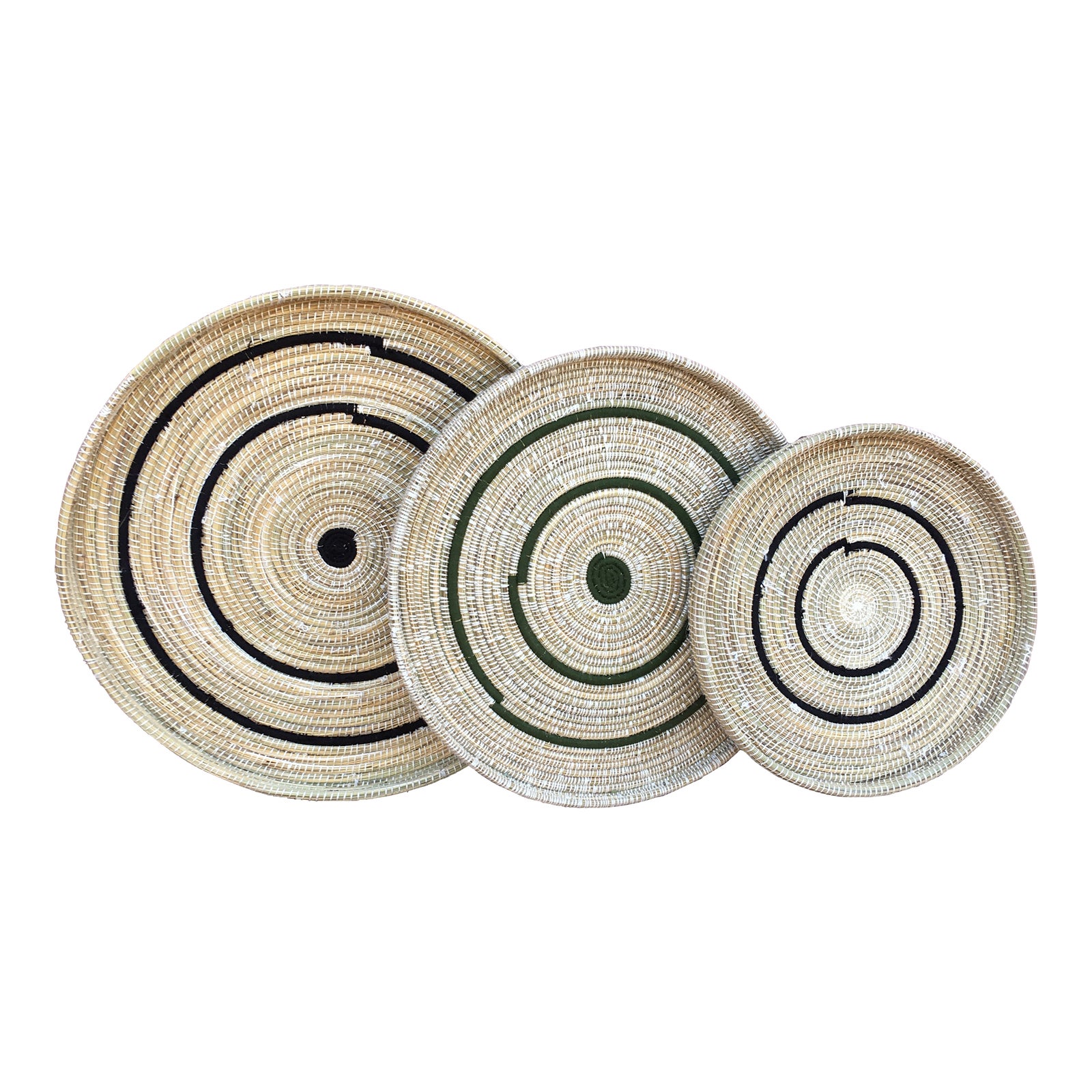 XXL Doum and Berber Wool Baskets - Set of 3 | Chairish