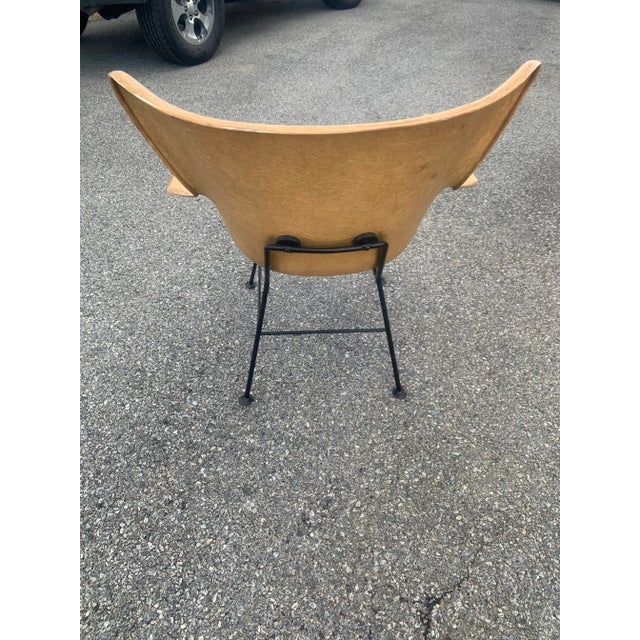 1950s Selig Lawrence Peabody Fiberglass Wingback Chair Beige | Chairish