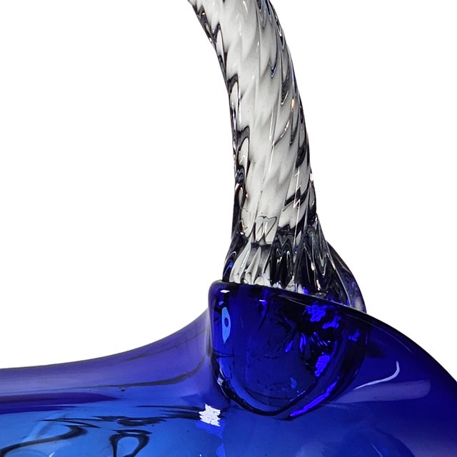 Vintage Handblown Glass Cobalt Blue W/ Handle | Chairish