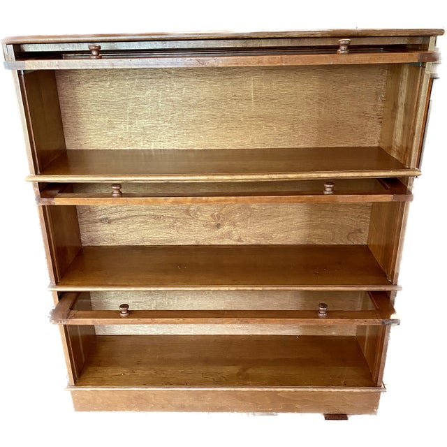 1980s Vintage Hardwood Barrister Bookcase with Brass Finishes and Tuck ...