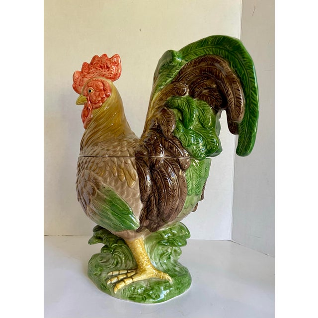 1986 Fitz and Floyd 2 1/2 Qt Ceramic Rooster Tureen | Chairish