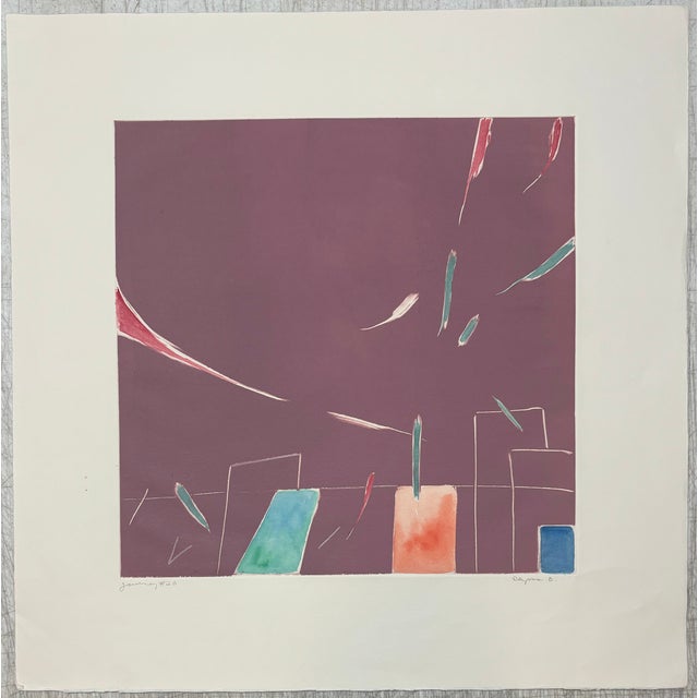 Vintage '80s Elyssa Benabib Abstract Monotype Paintings -Florida New ...