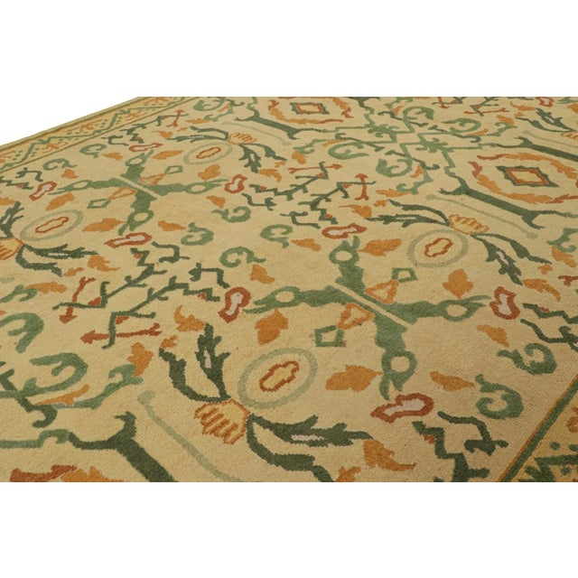 Vintage Spanish Rug in Gold, With Geometric Patterns, From Rug & Kilim ...