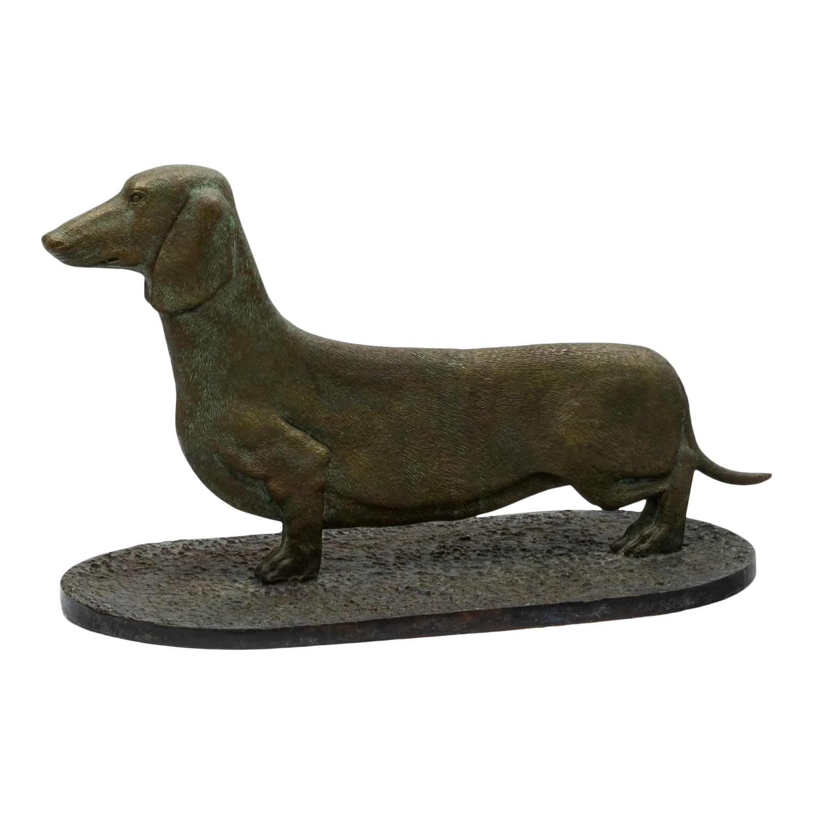 Mid 20th Century Dachshund Bronze Sculpture with Boot Scraper | Chairish