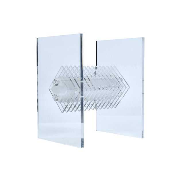 Rectangular Clear Acrylic Lucite Dining Table With Diamond Shaped Prism ...