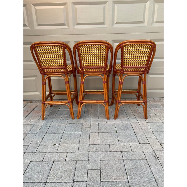 Vintage 1990s French Counter Height Bistro Stools - Set of 3. Custom ...