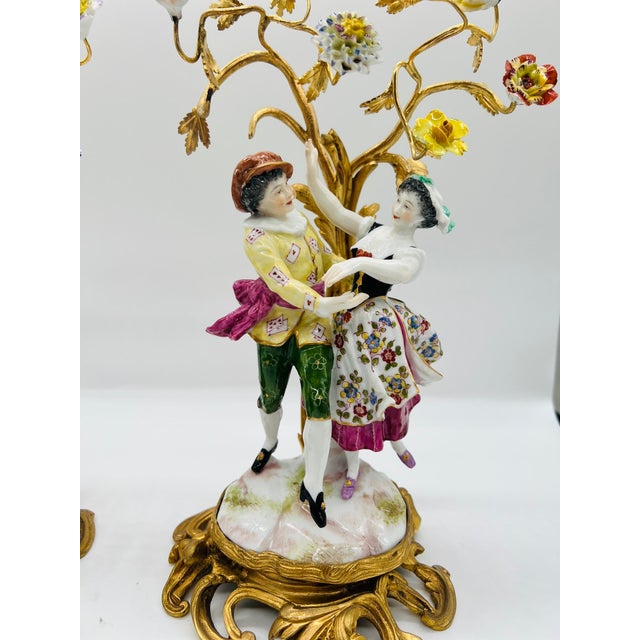 Pair, Louis XV Style Signed Gilt-Bronze & Samson Porcelain Floral ...