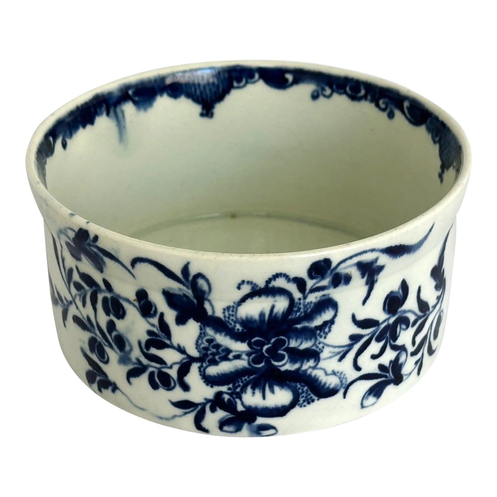 18th Century Worcester Cylindrical Dish, Mansfield Pattern, Dr Wall Period | Chairish