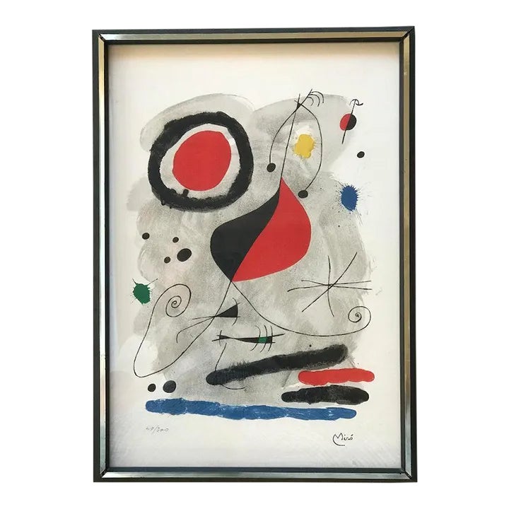 1964 Joan Miro Signed and Numbered Limited Edition Lithograph, Framed ...