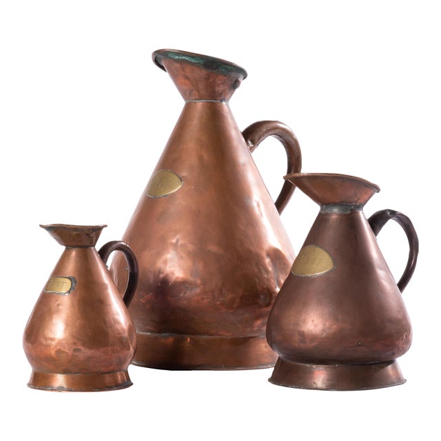 Antique Mid 19th Century English Copper Haystack Measuring Jugs - Set ...