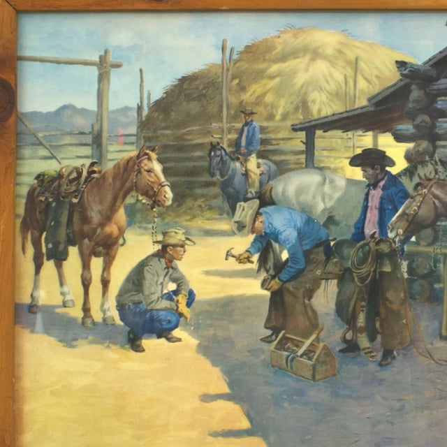 American Western Ranch Scene Print | Chairish