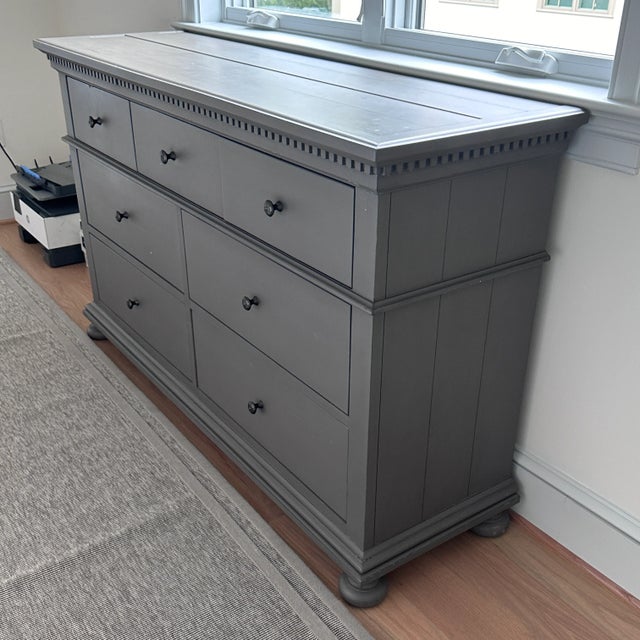 Gray Restoration Hardware St James Seven Drawer Dresser Chairish