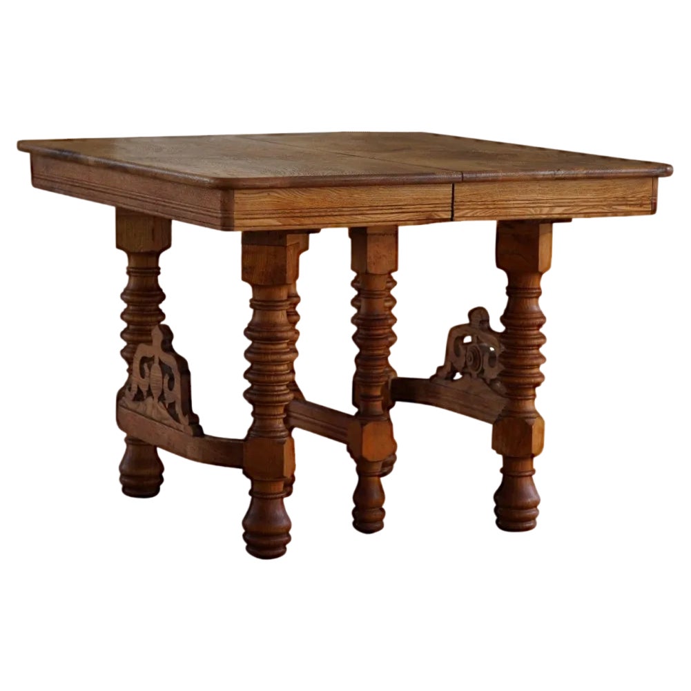 Late 19th Century Danish Baroque Square Dining / Desk Table | Chairish