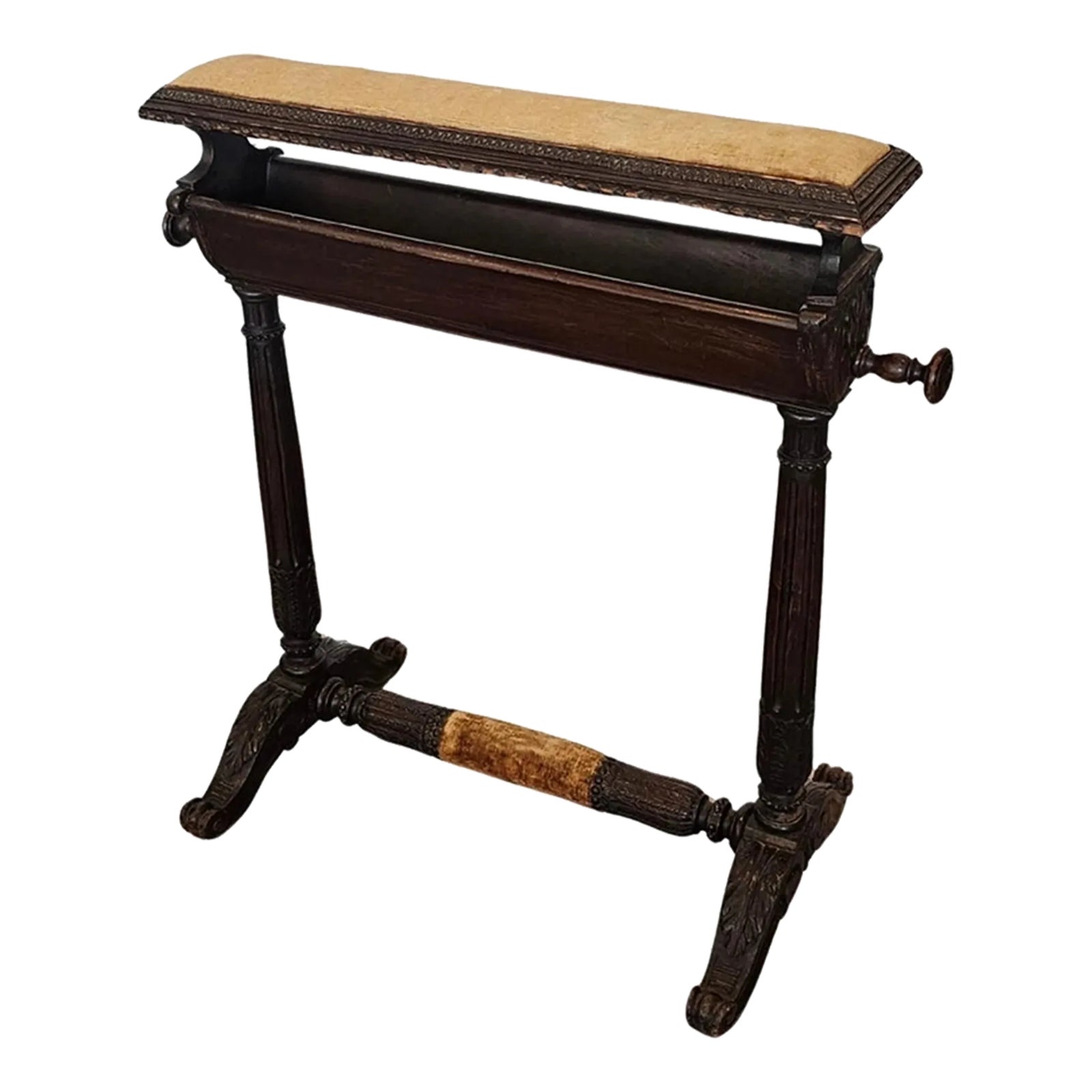 19th Century French Victorian Carved Sewing Stand / Blanket Rack | Chairish