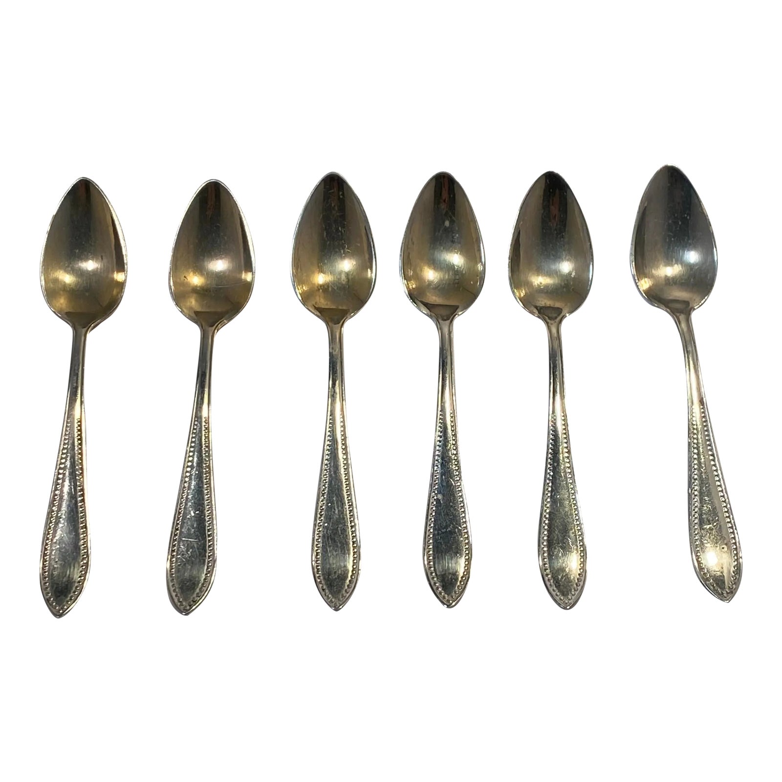 Antique German Henninger Bros. Alpacca Demitasse Spoons in Case - Set ...