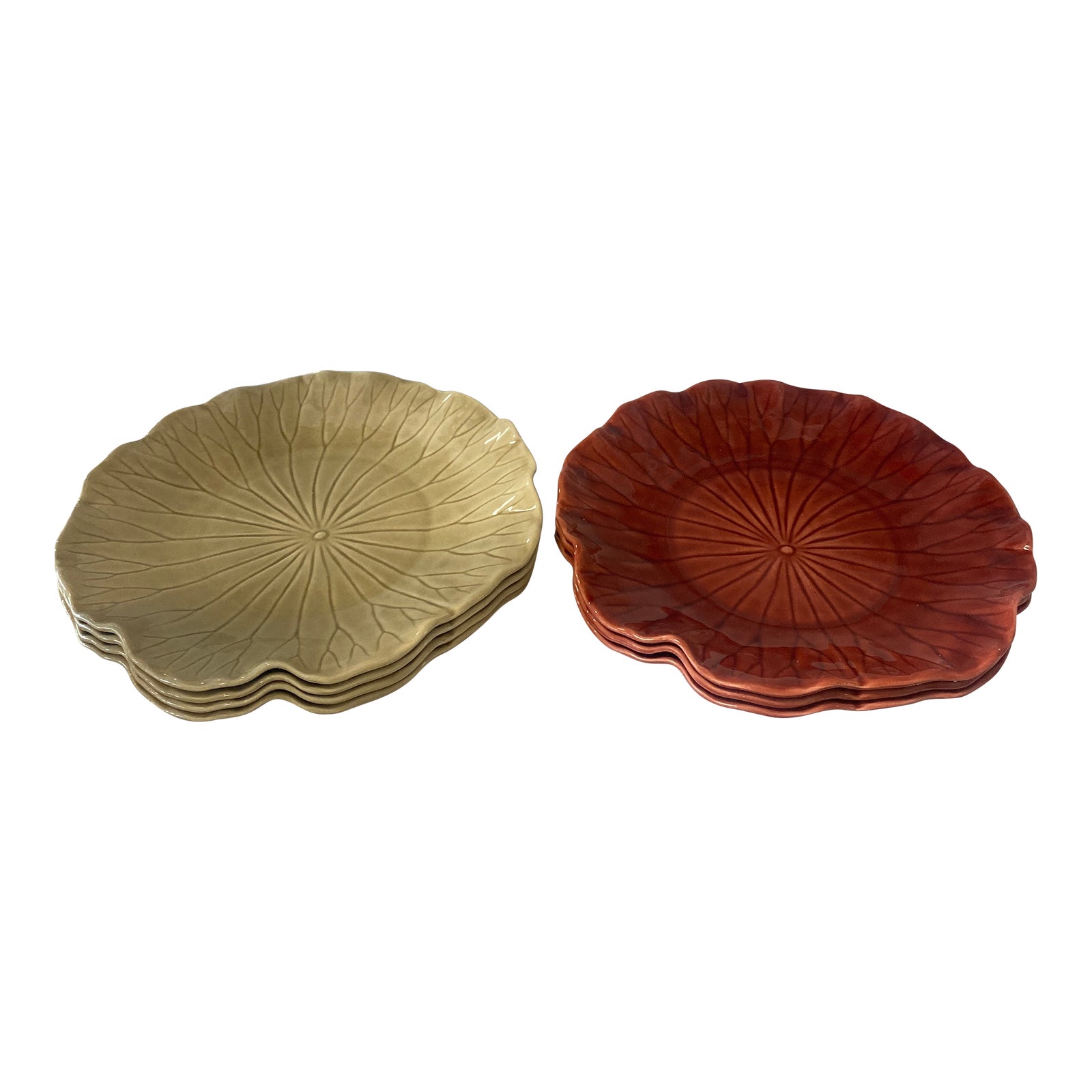 1980s Set of 7 Metlox Lotus Dinner Plates | Chairish