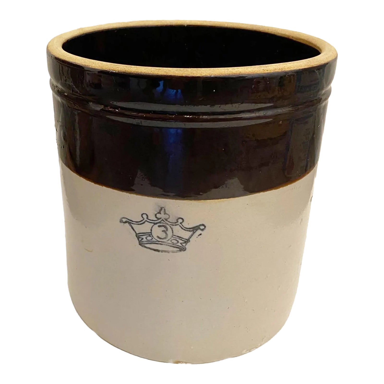 Vintage 3-Gallon Blue Crown Crock – Ransbottom Brothers Stoneware ...