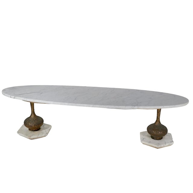 Brutalist Hollywood Regency Italian I Dream of Jeanie Style Marble Top ...