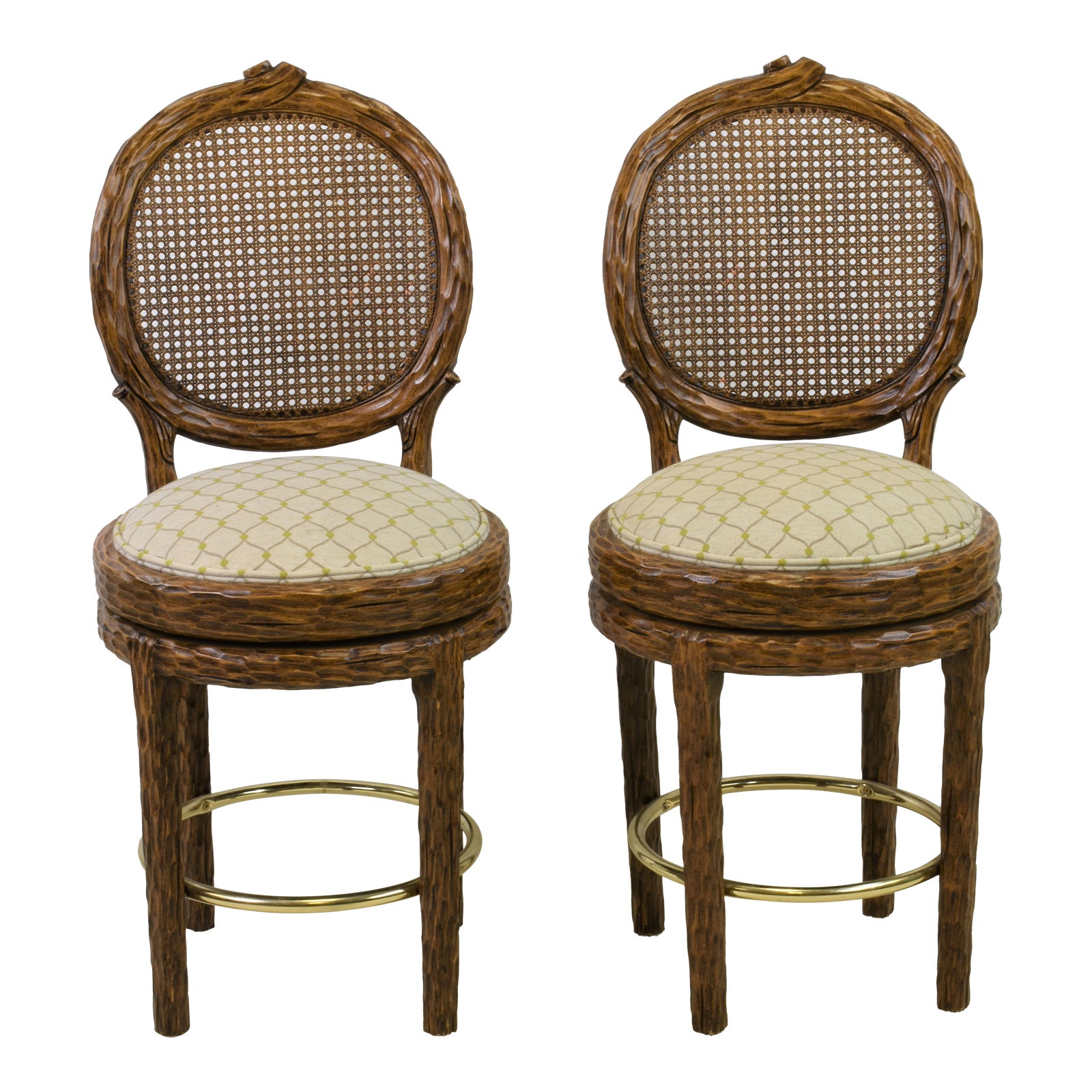 French Country Counter Stools - a Pair | Chairish