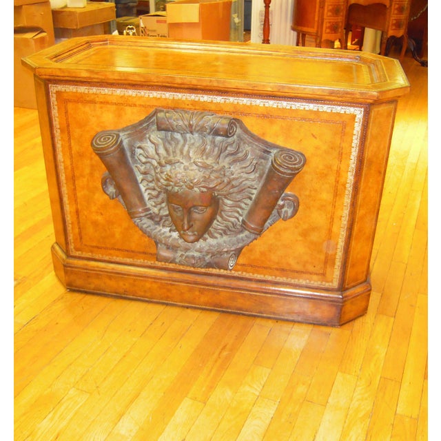 1990s Mid-Century Modern Maitland Smith Leather Wrapped Center Table ...