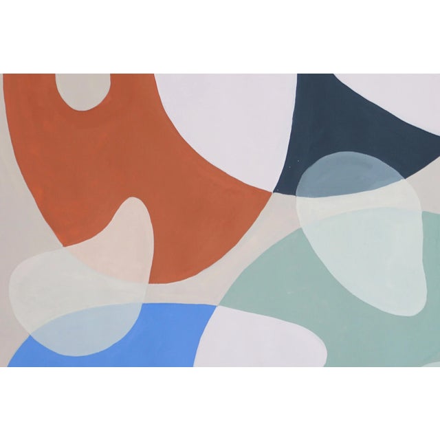 2024, Mid-Century Shapes Diptych of "Pastel Palette Curves", Acrylic ...