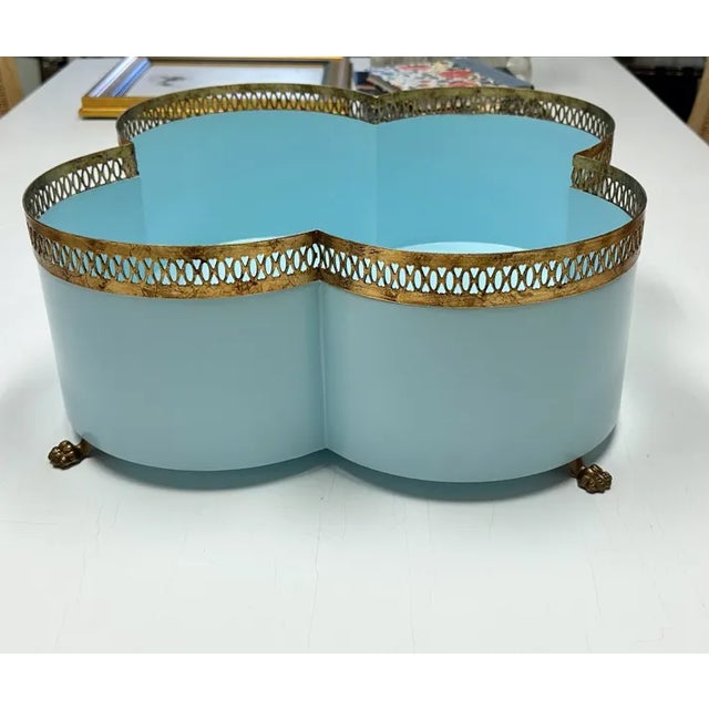 Contemporary Chelsea House Modern Antique Gold Iron Blue Lagoon Tracery ...