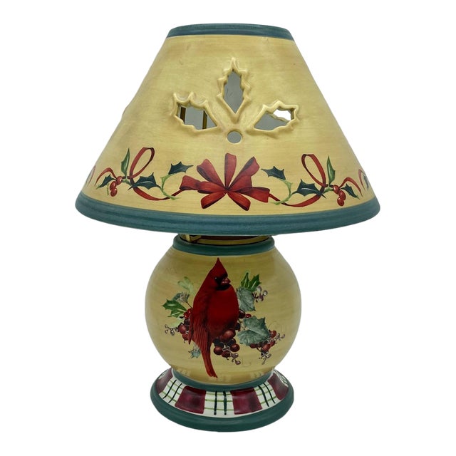 1980s Lenox Winter Greetings Cardinals Tealight Lamp With Shade Lantern ...