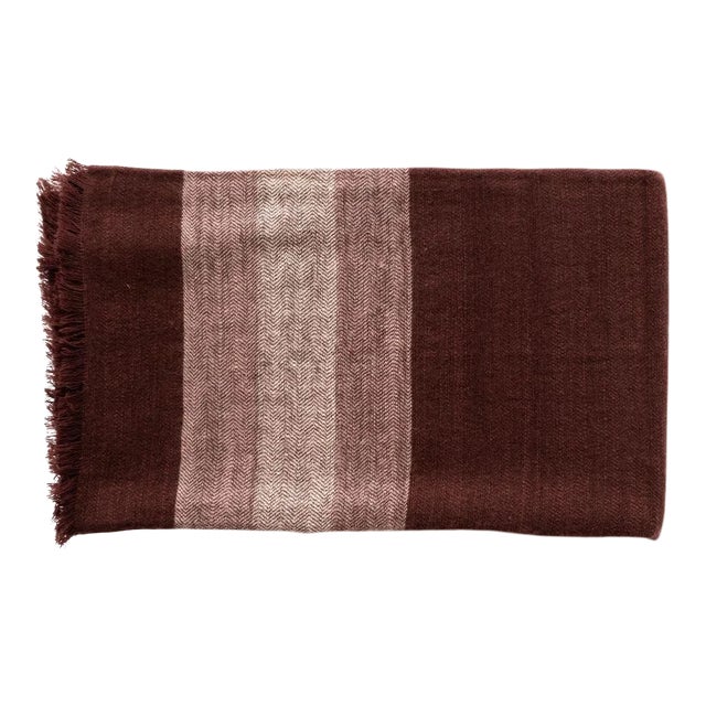 Studio Variously Handwoven Merino Plush Deep Maroon Resin Throw | Chairish